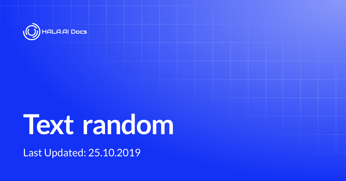 Text random | Hala Docs