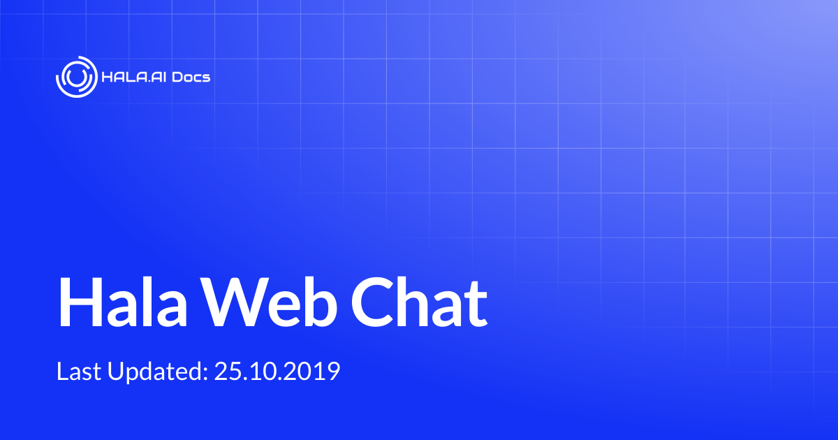 Hala Web Chat | Hala Docs