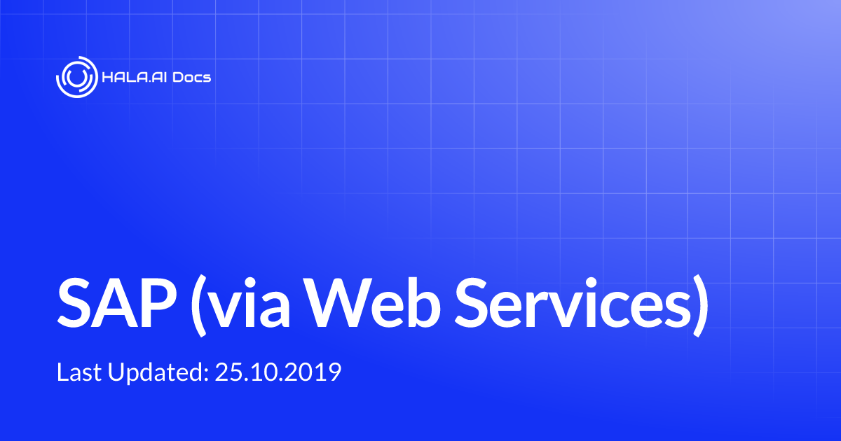 SAP (via Web Services) | Hala Docs